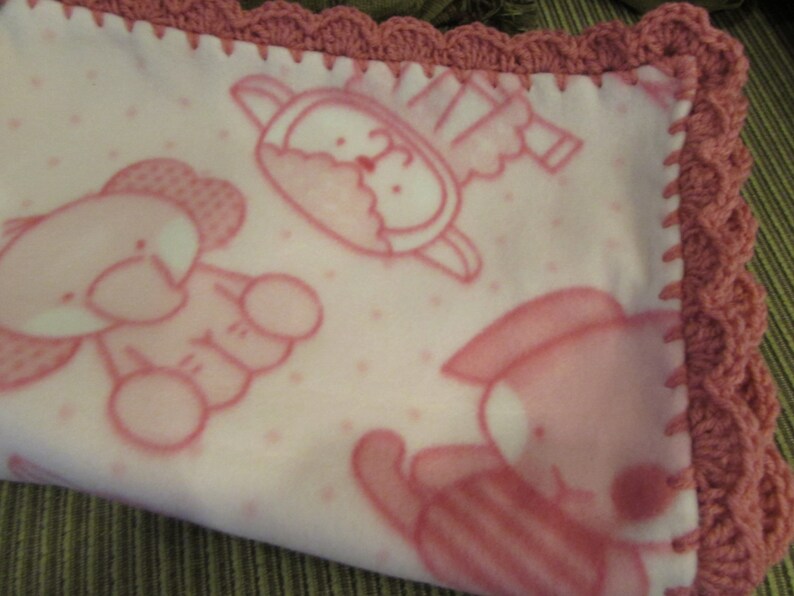 Baby Blanket With Crochet Pink Shell Ruffle Girl Pink - Etsy