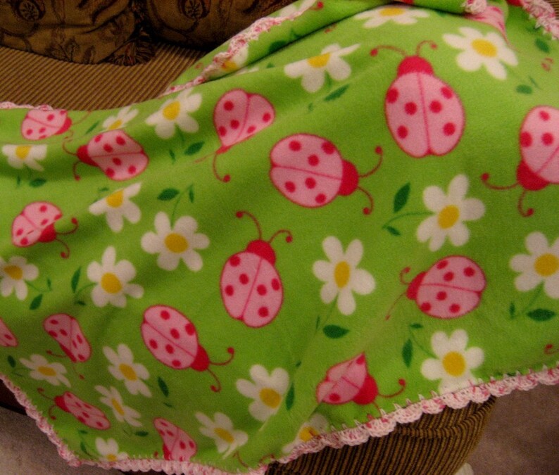 Baby Blanket With Crochet Pink Shell Ruffle Girl Bright - Etsy