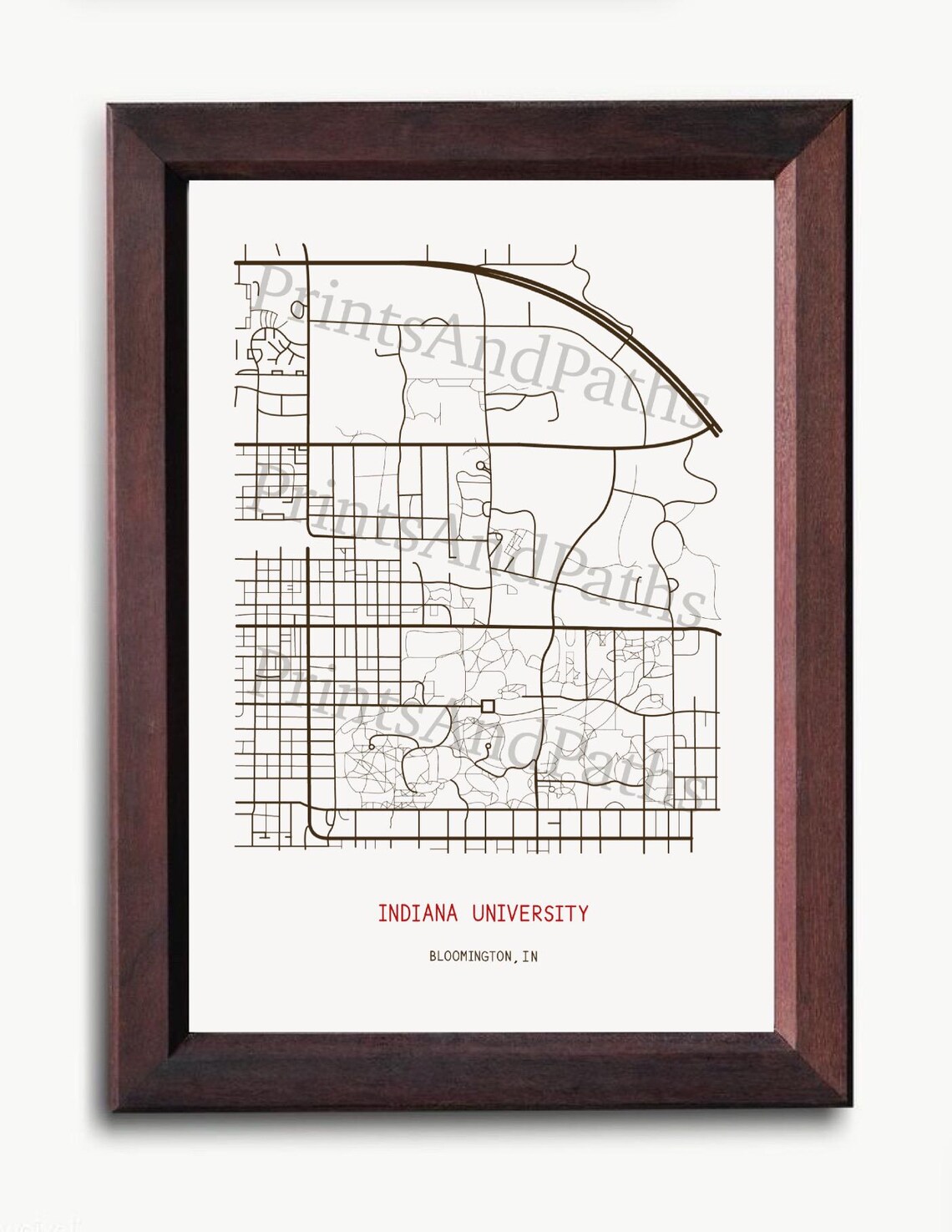 Minimalistic Indiana University Line Map - Etsy