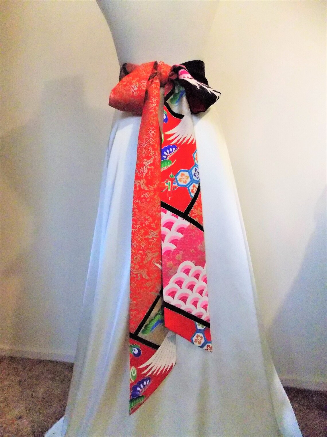 Vintage KIMONO OBI Bow Sash Wedding HIKIFURISODE Silk Crape | Etsy