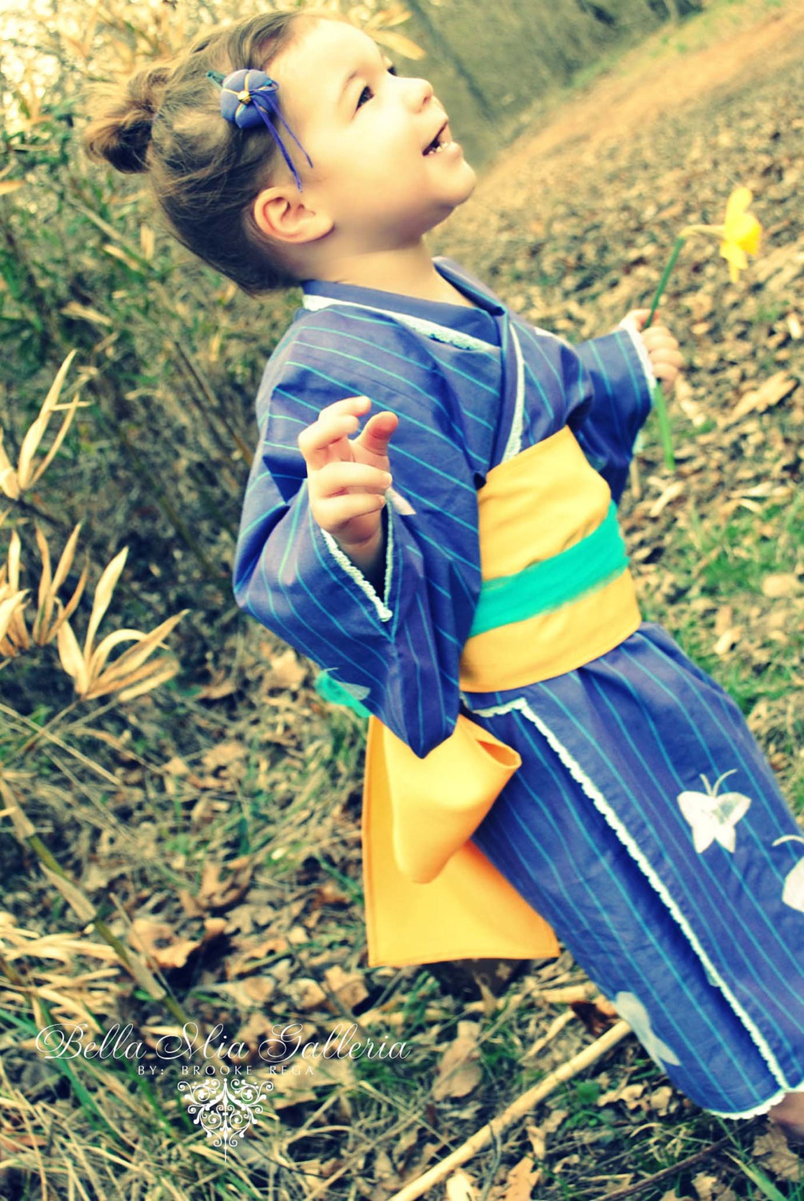 Girl's KIMONO for Summer YUKATA Butterfly Cotton Purple - Etsy