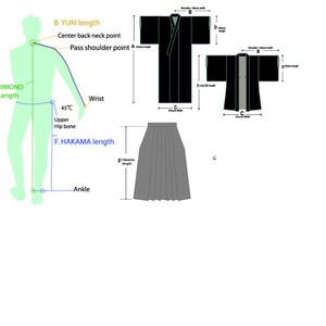 SAMURAI Men's Kimono Four Piece Set 2 Vintage MONTSUKI Hakama Kimono ...