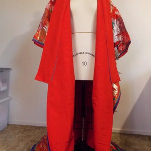 UCHIKAKE Wedding Kimono Robe JUNI-HITOE Red Gold Sakura Cherry Blossom ...