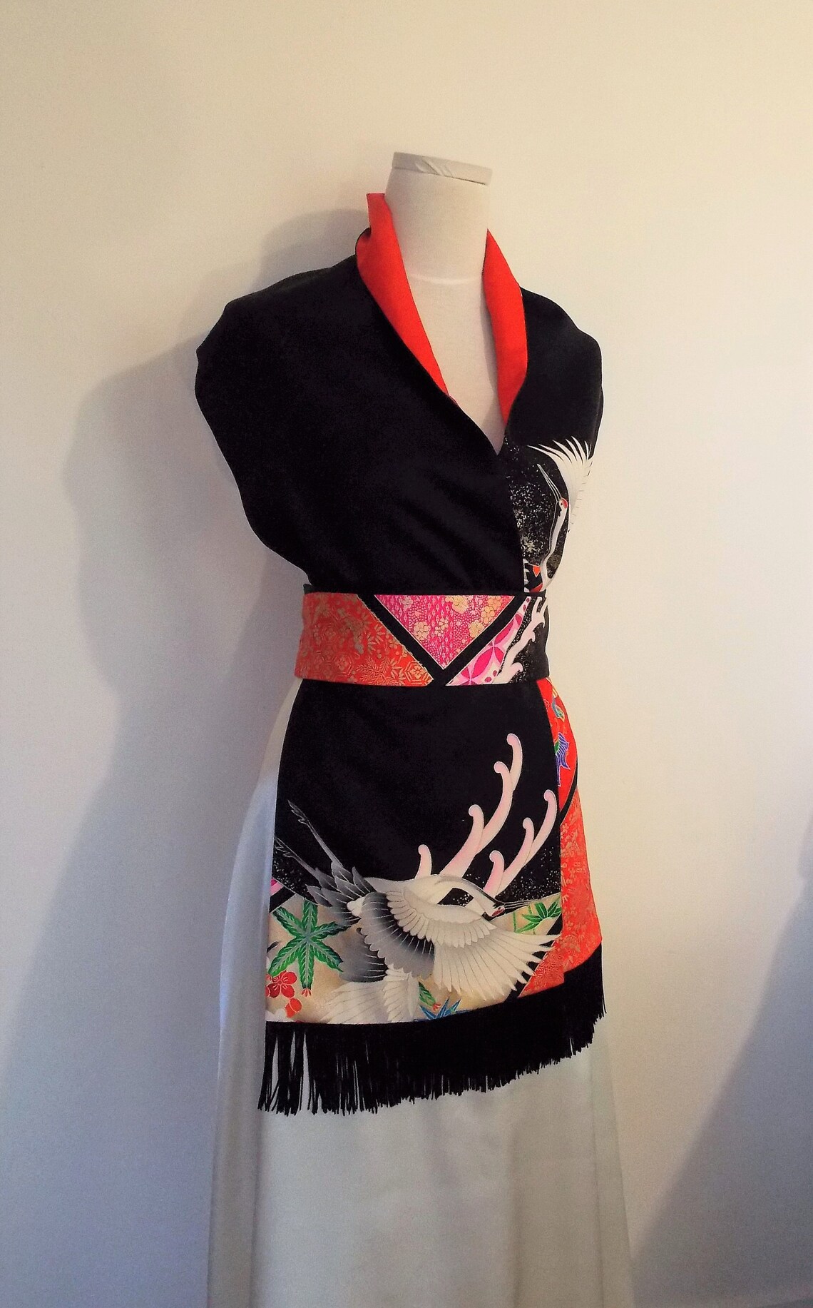 Vintage KIMONO OBI Bow Sash Wedding HIKIFURISODE Silk Crape | Etsy