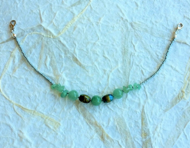 Men's HAORI HIMO Natural Jade Glass Beads Green Blue Gold - Etsy