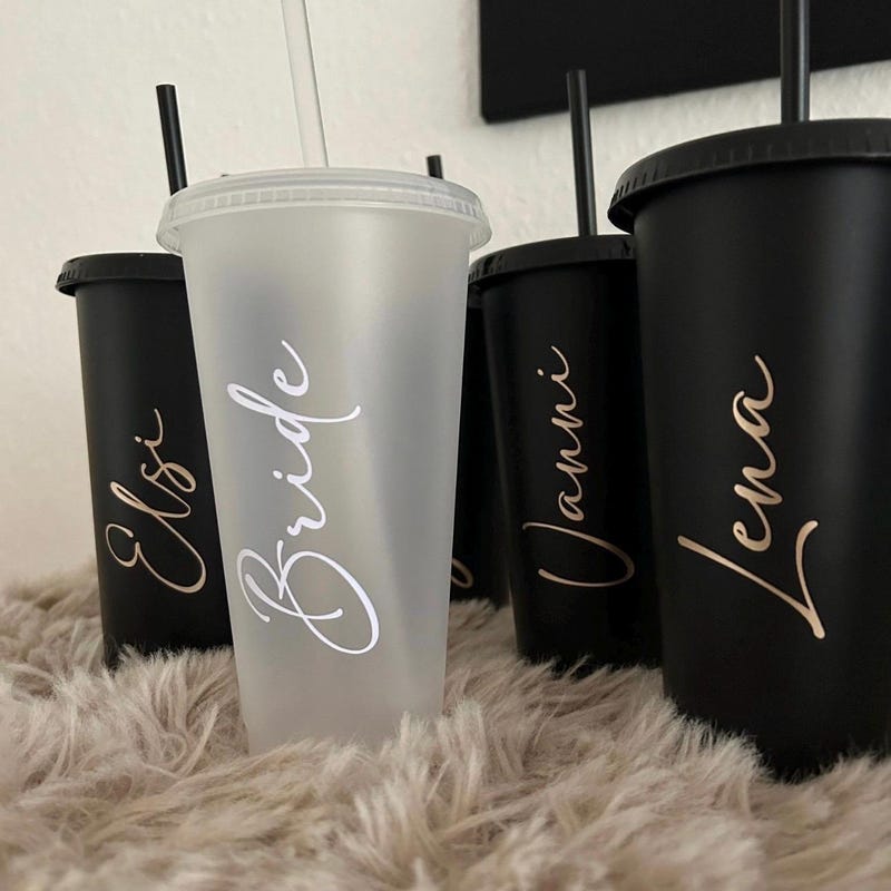Trinkbecher mit deckel und strohhalm - Etsy.de