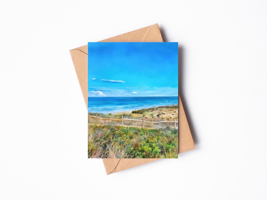 Cape Cod Beach Printable Greeting Card: Blank Notecard (digital ...