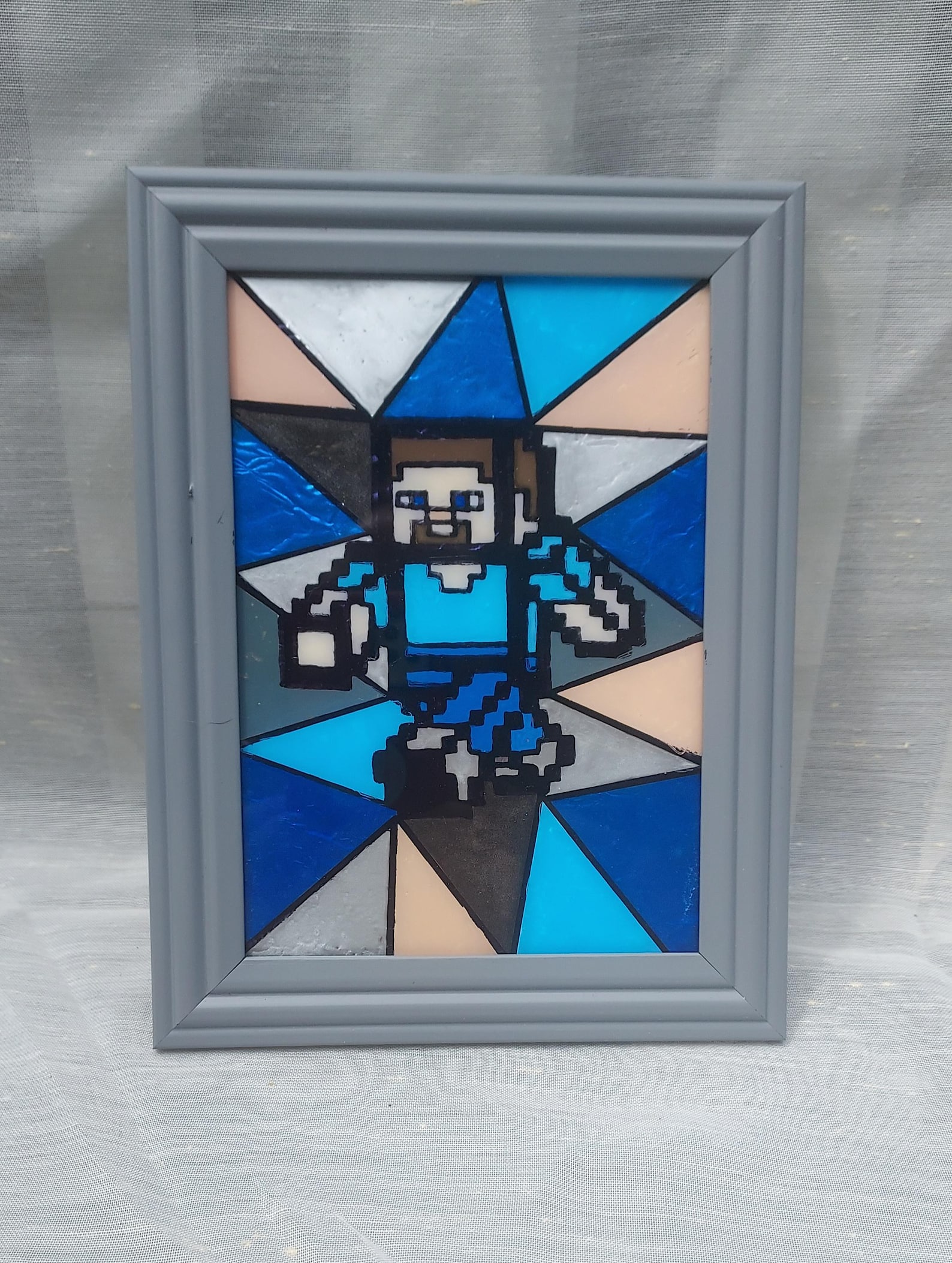 Minecraft Steve Framed Wall Art, Gamer Room Decor - Etsy