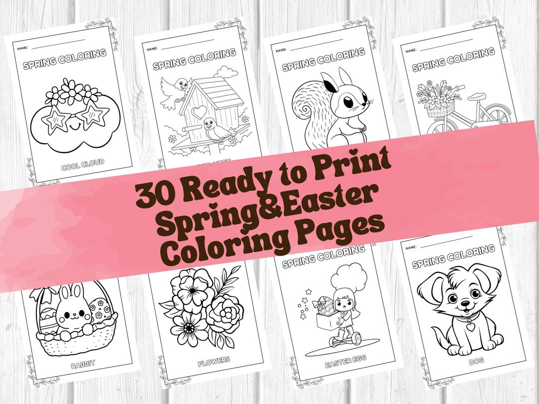 Spring & Easter Coloring Book for Kids – 30 Fun Printable Pages ...