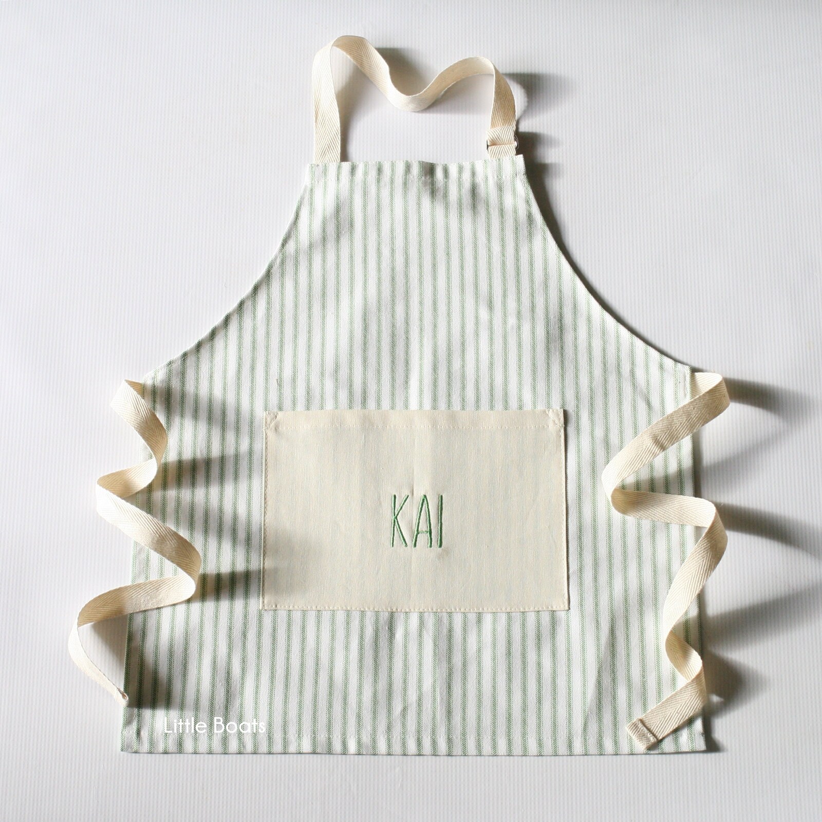 Personalized Kids Stripe Apron, Farmhouse Child Apron, Toddler Apron ...