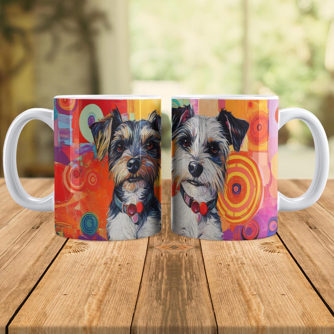 Jack Russell Dog Mug, Colorful Pop Art Dog Lovers Gift for Mom Dad ...