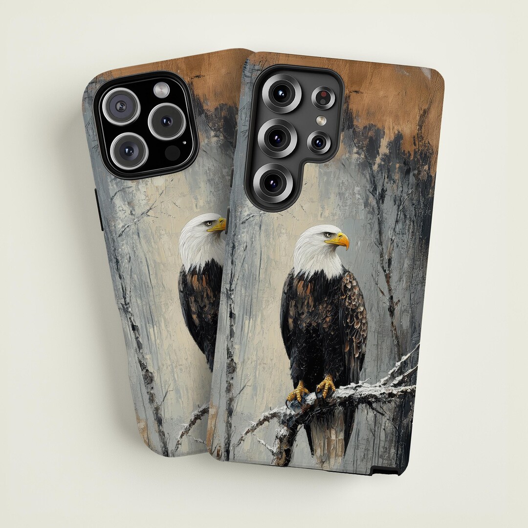 Bald Eagle Bird Phone Case, Cottagecore Impasto Oil, Raptor Birder ...
