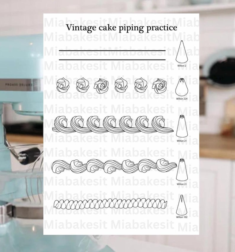 Buttercream Piping Practice for Vintage or Romantic Cakes, Instant ...
