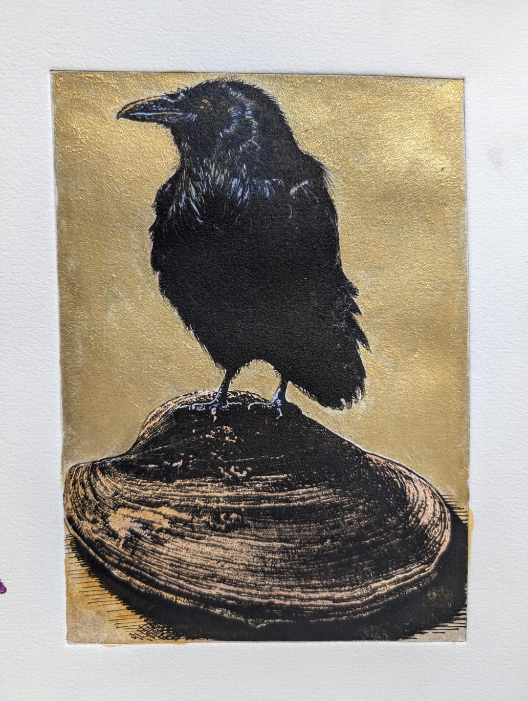 Holiday Wall Art, Raven Art , Raven, Crow, Etching, Raven Wall Art ...