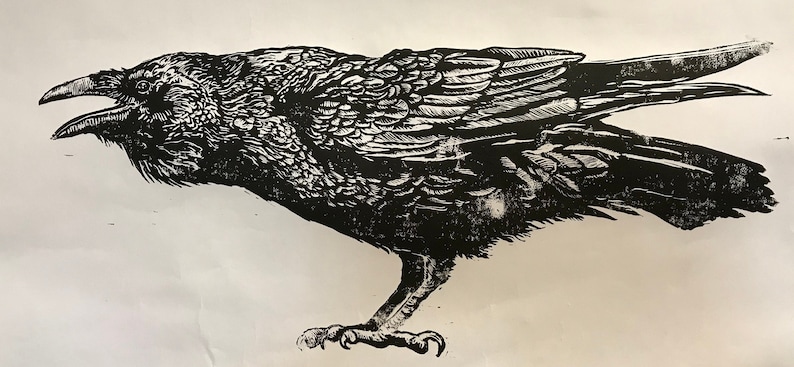 Crow and Raven Aesop Fables Crow Art Raven Art Original - Etsy