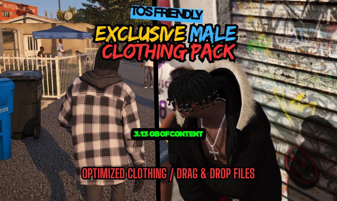 Fivem Exclusive Male TOS Clothing Pack / 3.13 GB / MEN / Fivem Ready ...