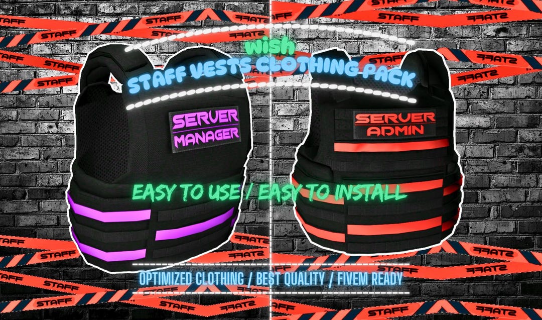 Staff Vests Clothing | PACK / STAFF | Fivem GTAV | Optimized | Drag and ...