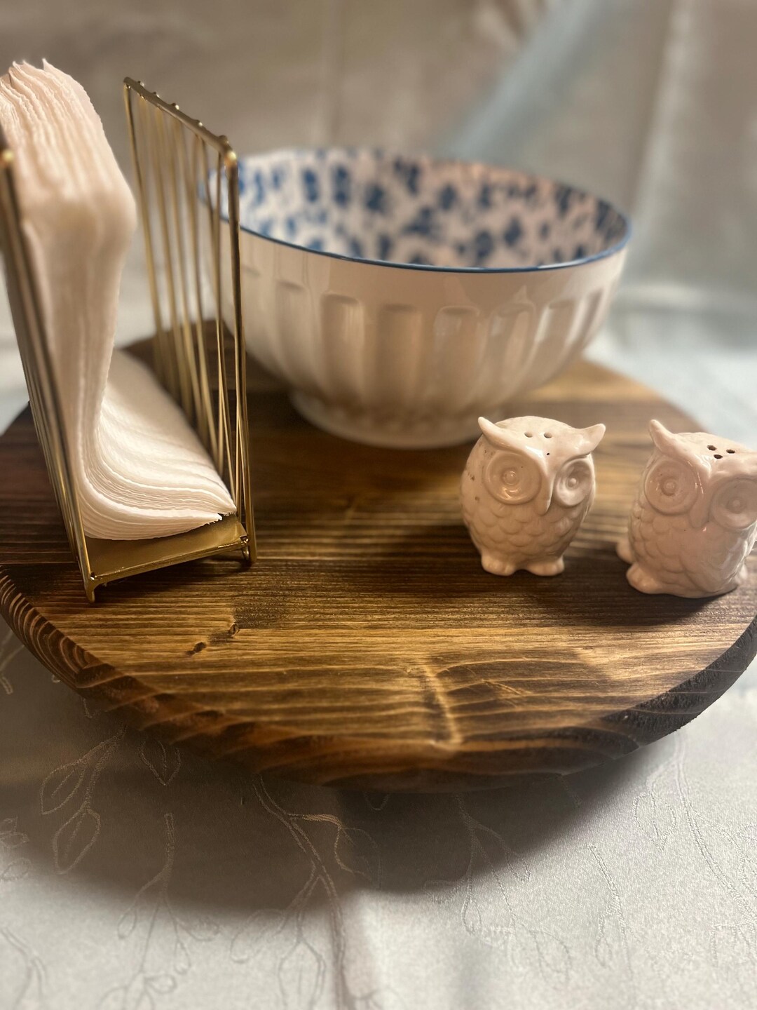 Rotating Appetizer Tray / Lasy Susan for Tabletops Espresso - Etsy