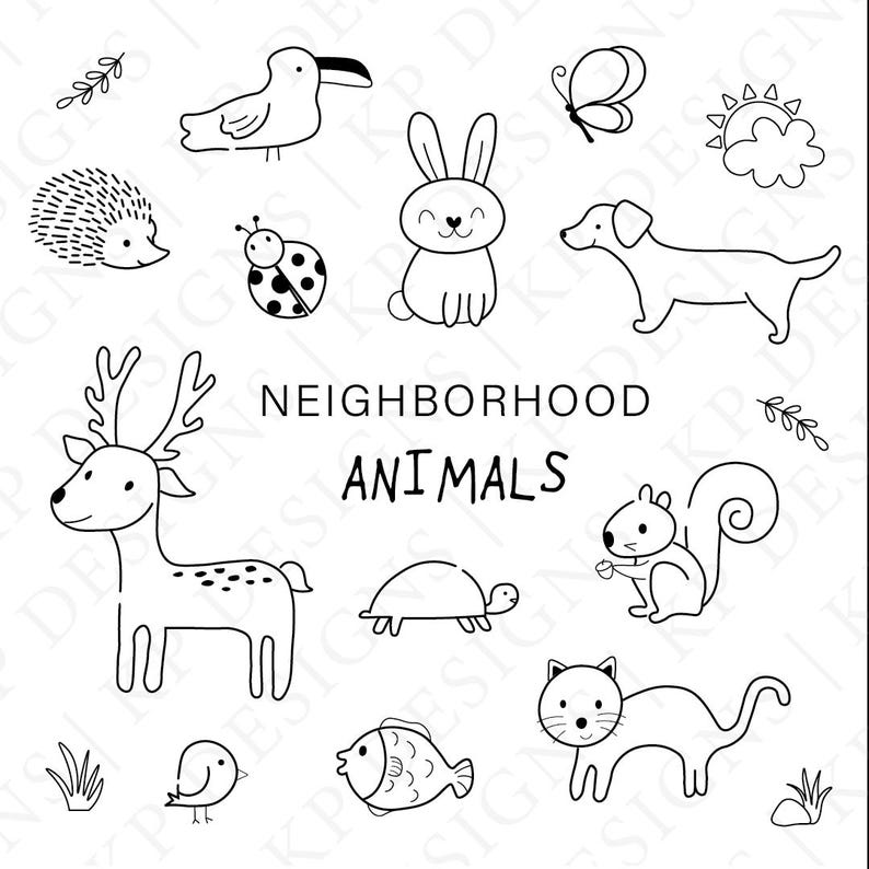 Line Art Animal Illustration Art Svg Vector Bundle - Etsy