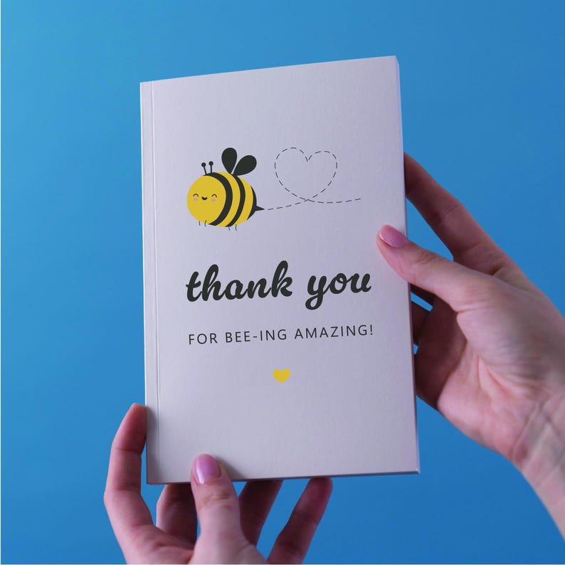 Thank You for BEEING Amazing - Printable Card - Etsy