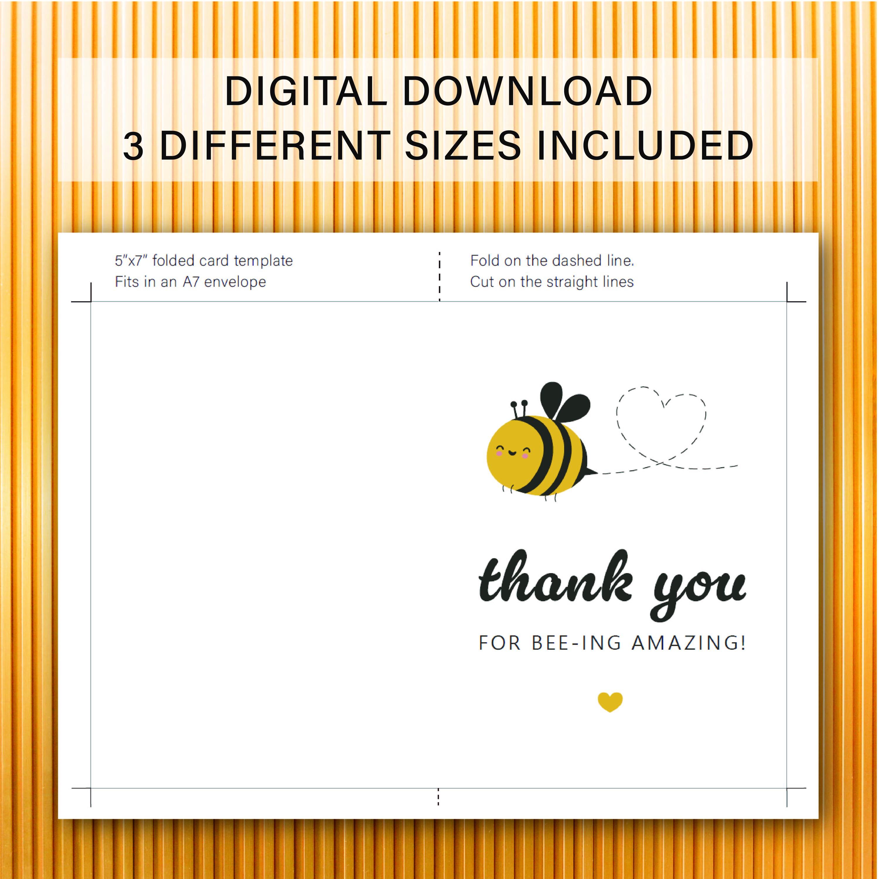 Thank You for BEEING Amazing - Printable Card - Etsy
