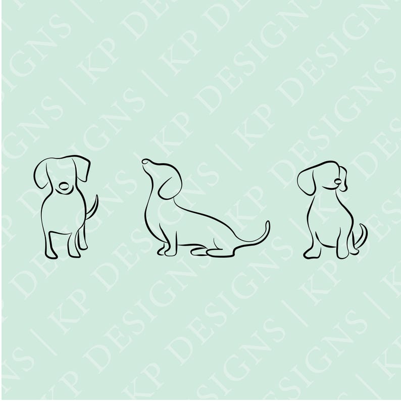 Dachshund Line Art Svg Vector Bundle - Etsy