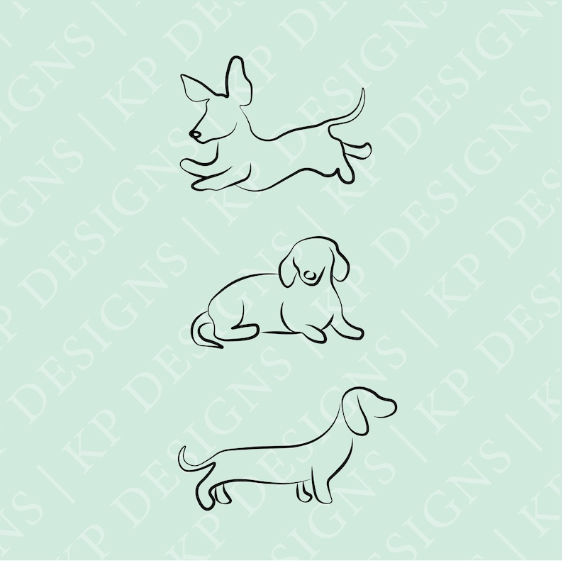 Dachshund Line Art Svg Vector Bundle - Etsy