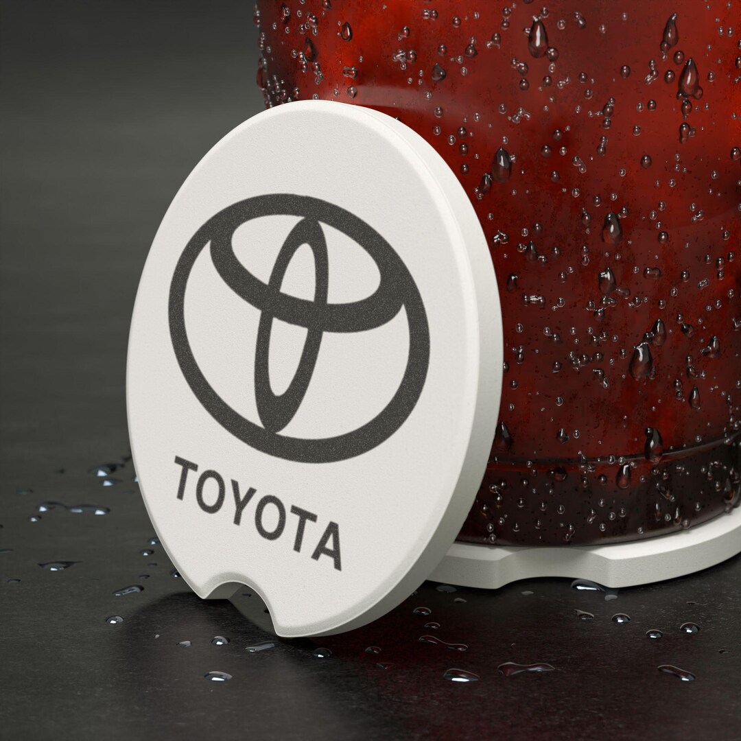 Toyota Logo Car Coaster, Ceramic Soapstone Car Cup Coaster in Black and ...