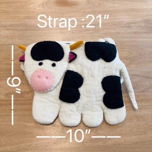 Handmade Wool Felt Cow Crossbody Bag – Cute Farm Animal Purse - Etsy