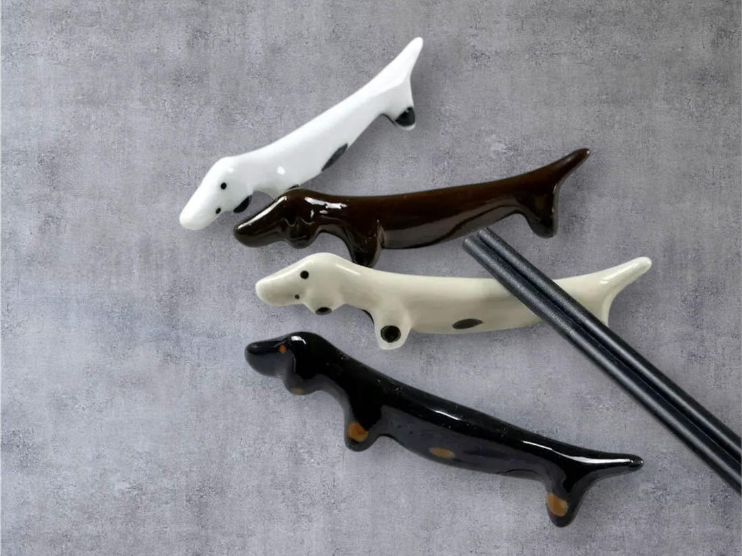 Set of 4 Long Dog-shaped Ceramic Vases - Minimalist & Colorful, Perfect ...
