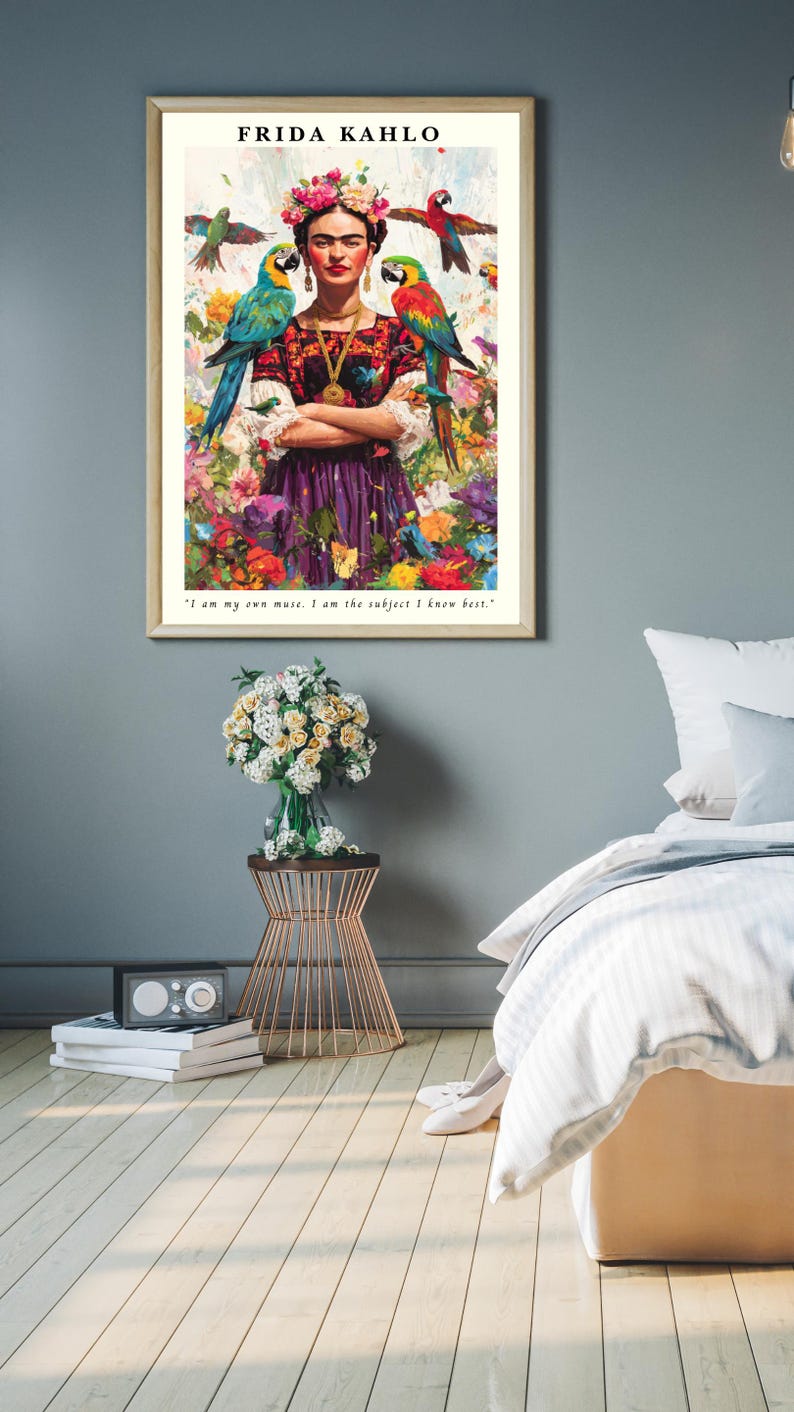 Frida Kahlo Birds and Flowers Poster, Frida Kahlo Print, Unique Poster ...
