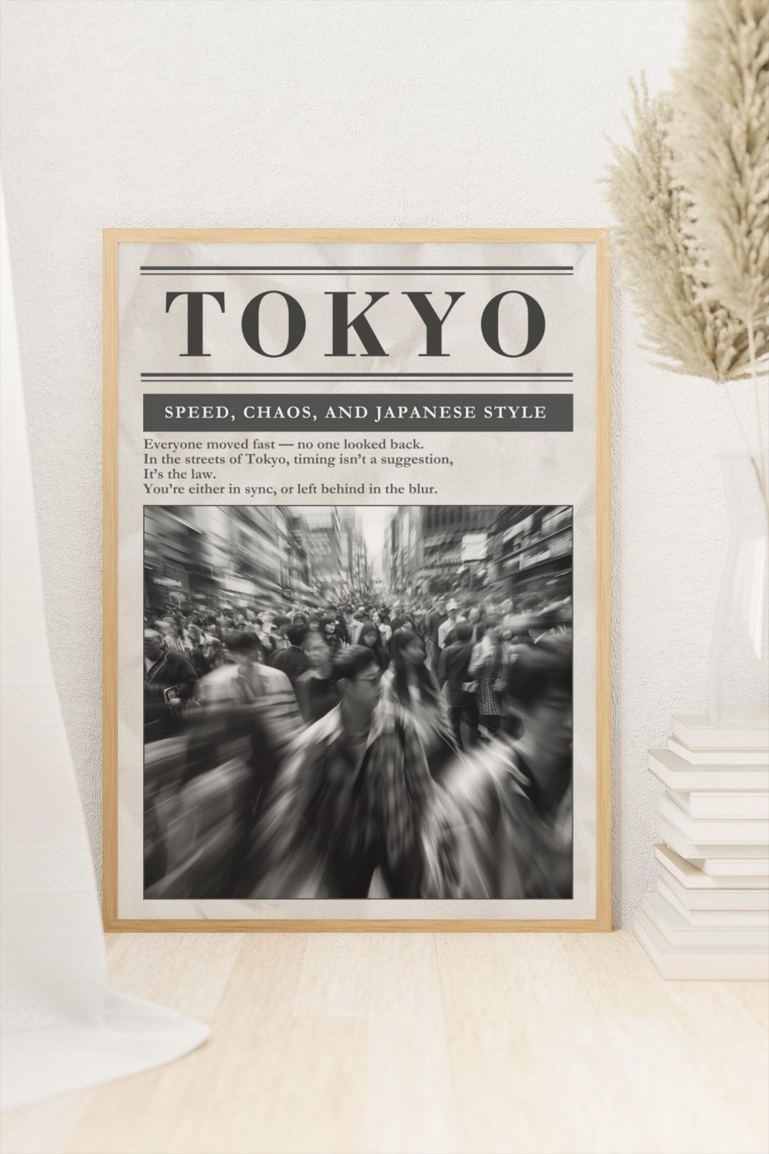 Tokyo Street Newspaper Print: Japandi Wall Art (digital Download) - Etsy