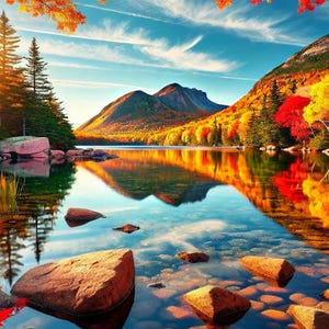 Acadia National Park Fall Landscape | Digital Wall Art Print ...