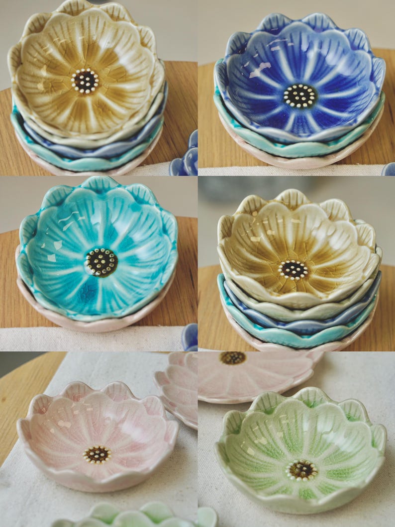 Handmade Daisy Trinket Dish: Japanese Mini Plate & Bowl - Etsy