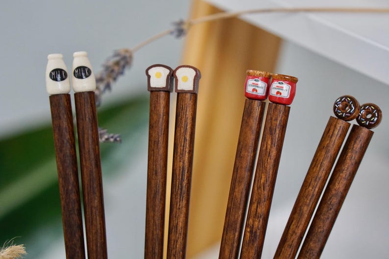 Handmade Chopsticks ︳cute Chopsticks With Ornaments︳mushroom Chopsticks ...