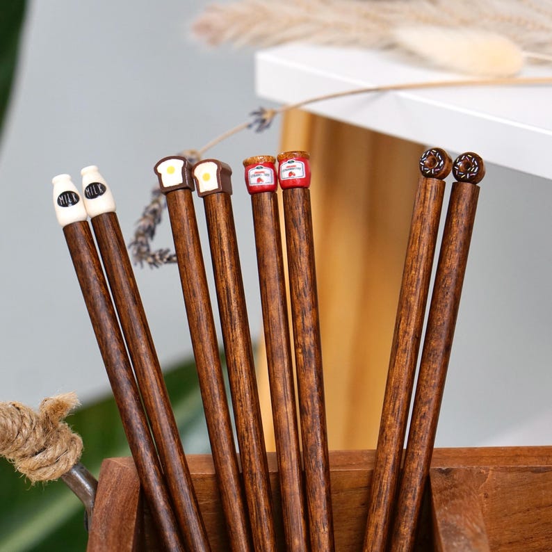 Handmade Chopsticks ︳cute Chopsticks With Ornaments︳mushroom Chopsticks ...