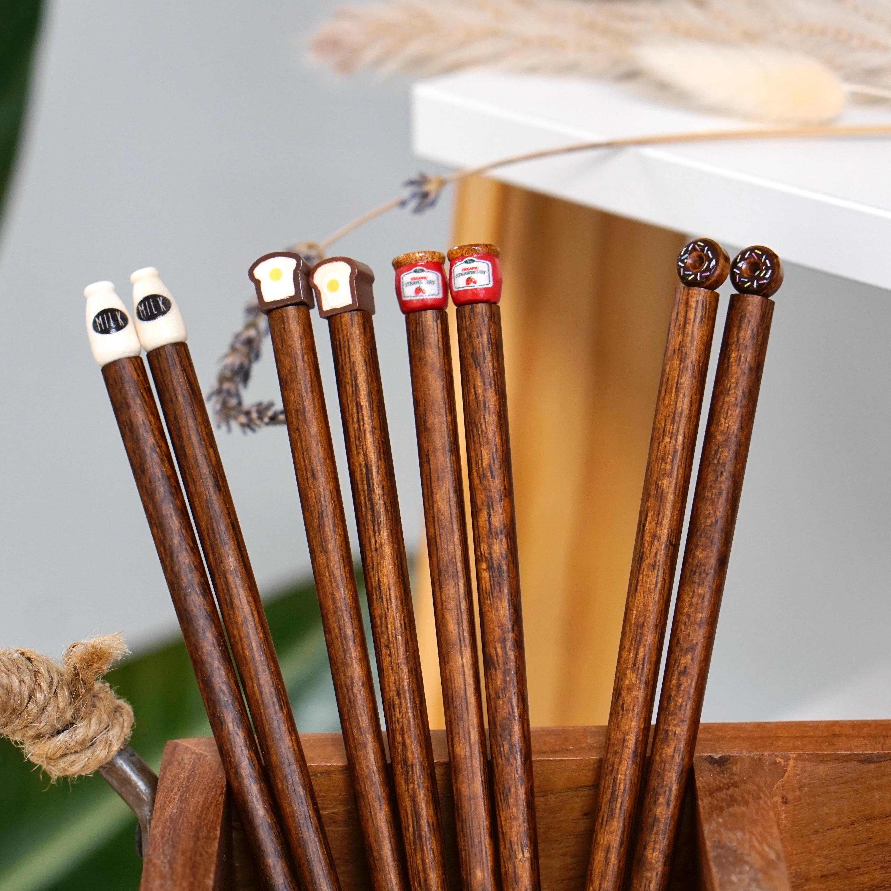 Handmade Chopsticks ︳cute Chopsticks With Ornaments︳mushroom Chopsticks ...