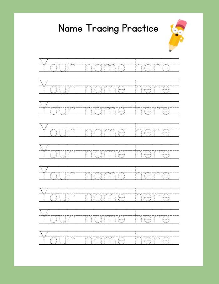 Custom Handwriting Name Practice Sheet - Etsy