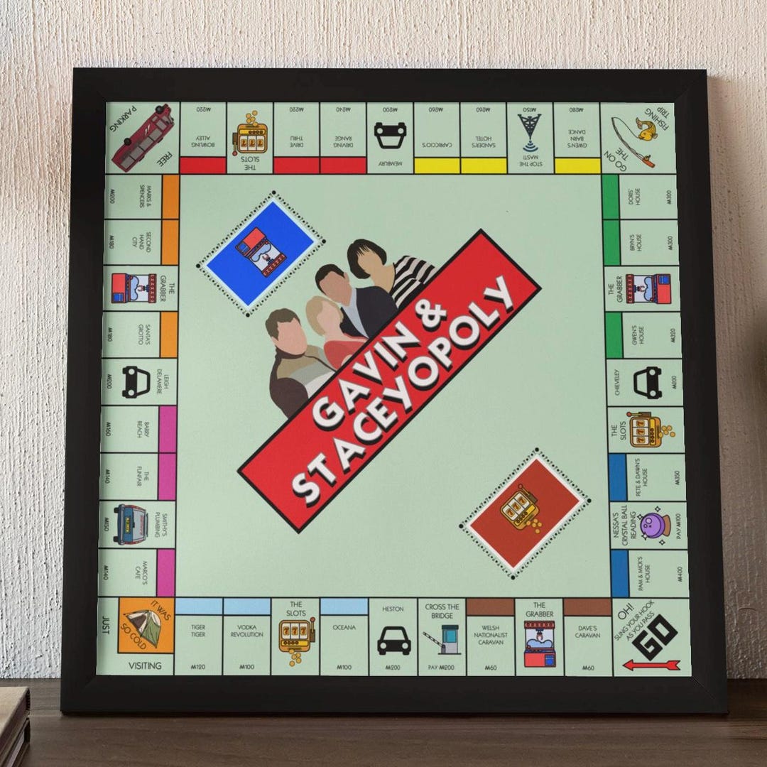Gavin and Stacey Inspired Monopoly Board Print – Iconic Show Wall Art ...