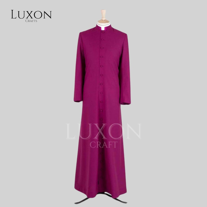 Roman Purple Clergy Cassock Robe: Bishop Vestment, Liturgical Attire - Etsy