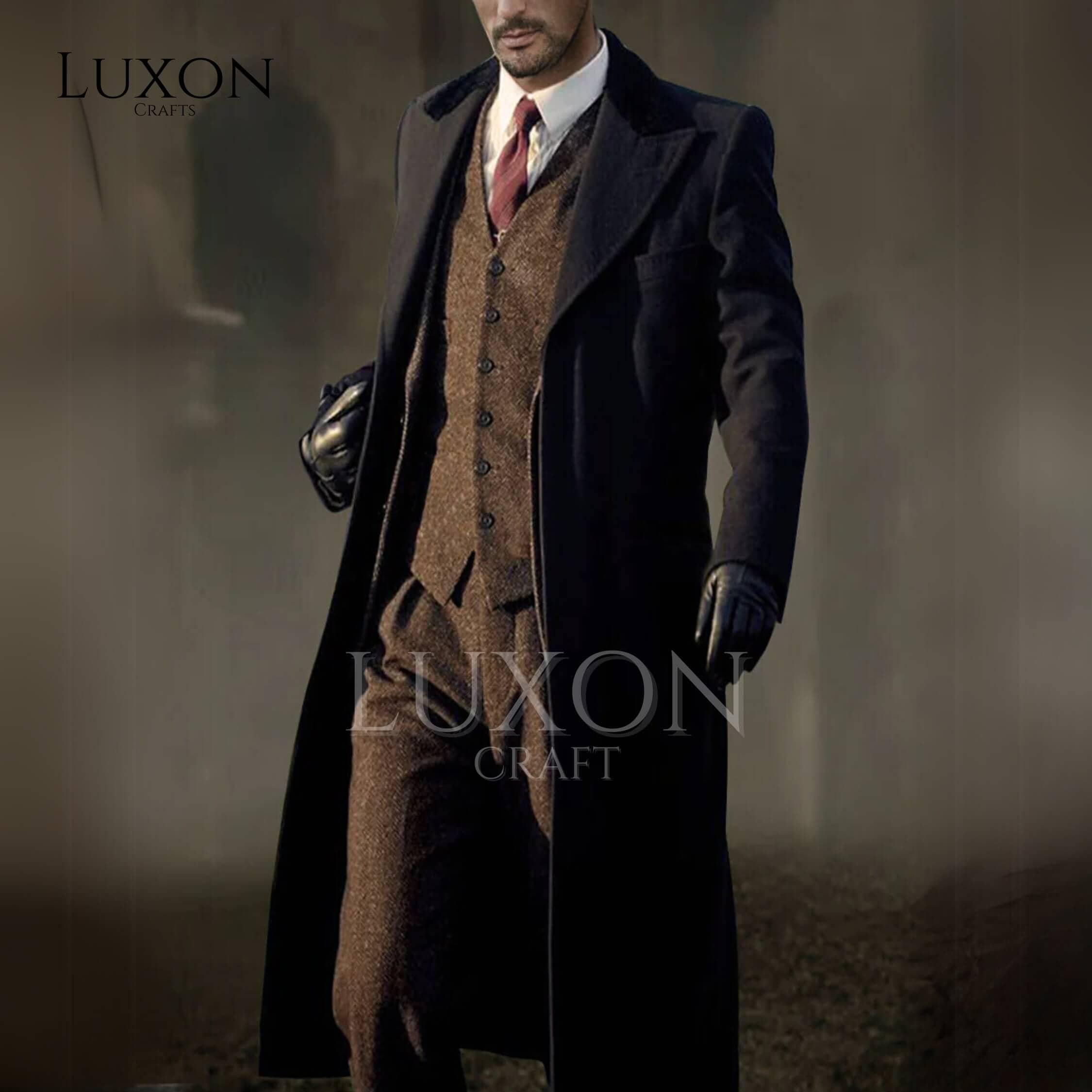 Peaky Blinders Suit - Thomas Shelby Style Brown Tweed Three-piece Suit ...