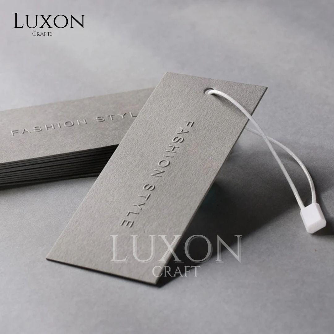 Custom Embossed Hang Tags – Luxury Clothing Tags, Logo Tags, Swing Tags ...