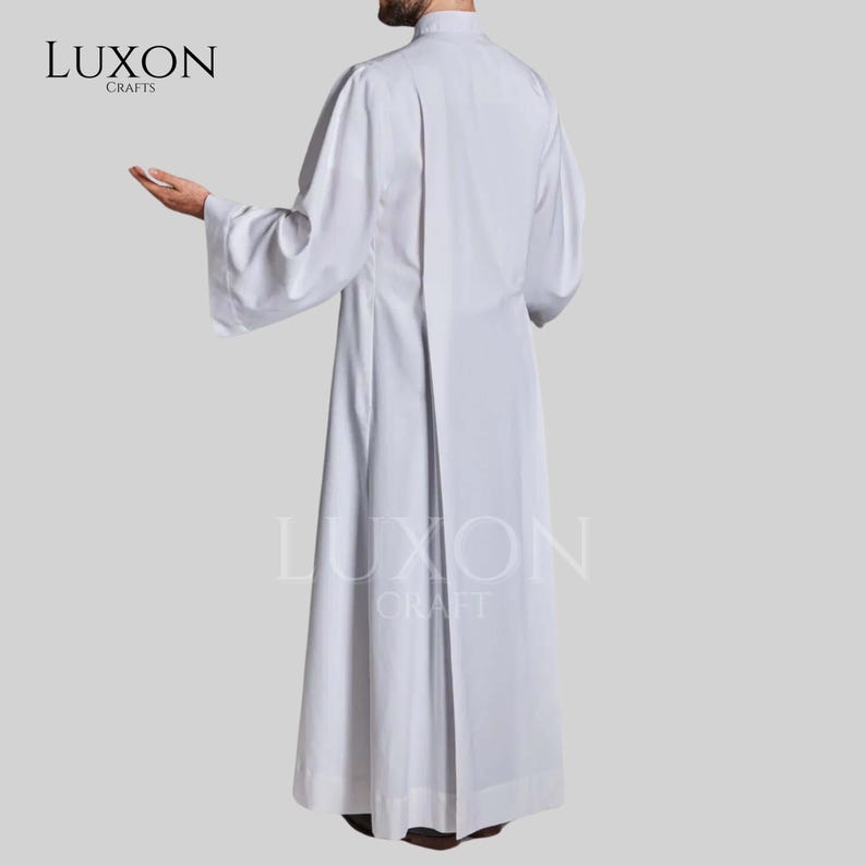 White Clergy Alb: Custom Liturgical Vestment, Catholic Priest Robe - Etsy