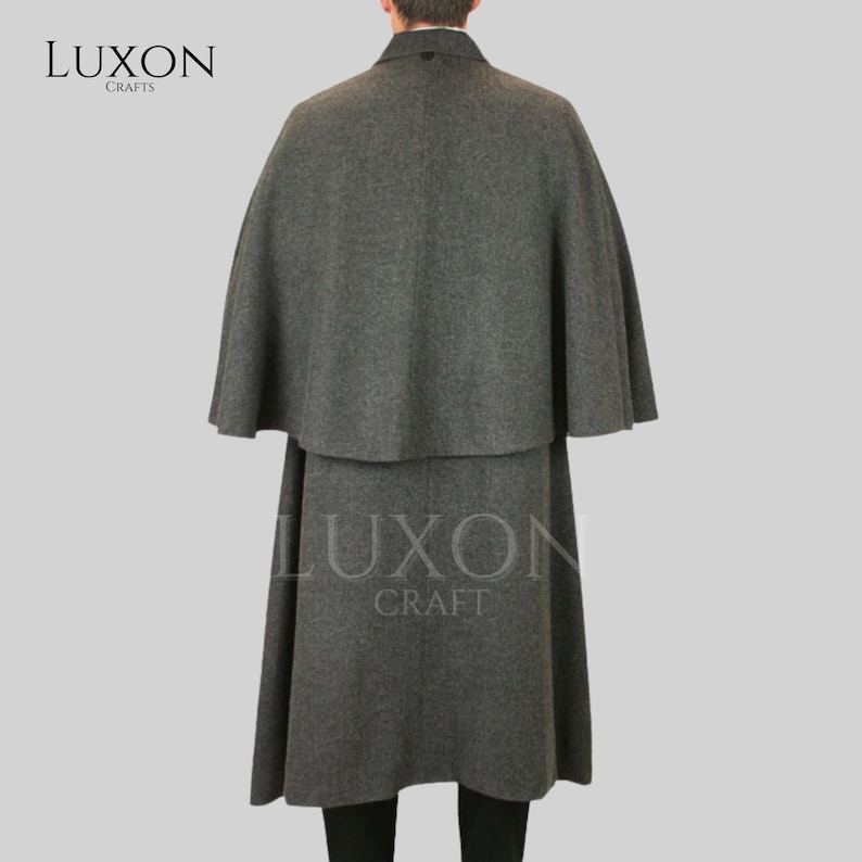 Grey Wool Inverness Cape: Custom Steampunk Sherlock Holmes Cloak - Etsy