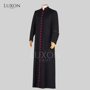 Black Soutane Cassock With Fuchsia Trim - Custom Roman Catholic Clergy ...