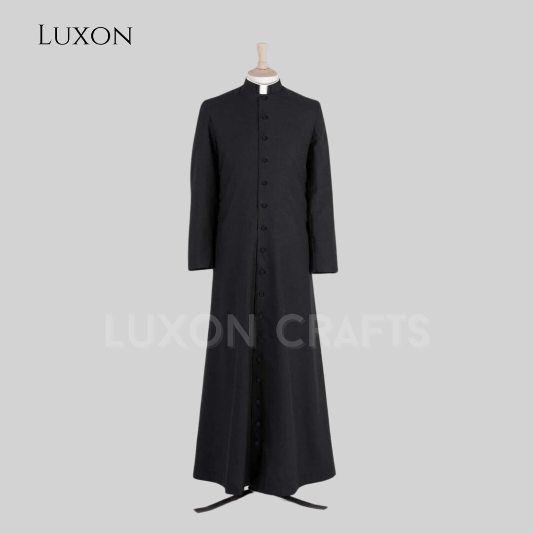 Black Roman Cassock - Wool Blend - Catholic Clergy Robe | Priest ...