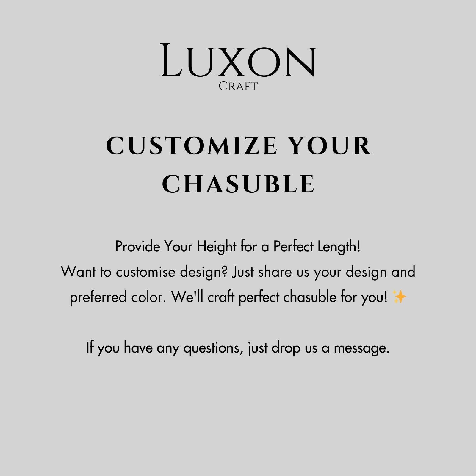 Elegant Ivory Gothic Priest Chasuble, Embroidered Liturgical Vestment ...