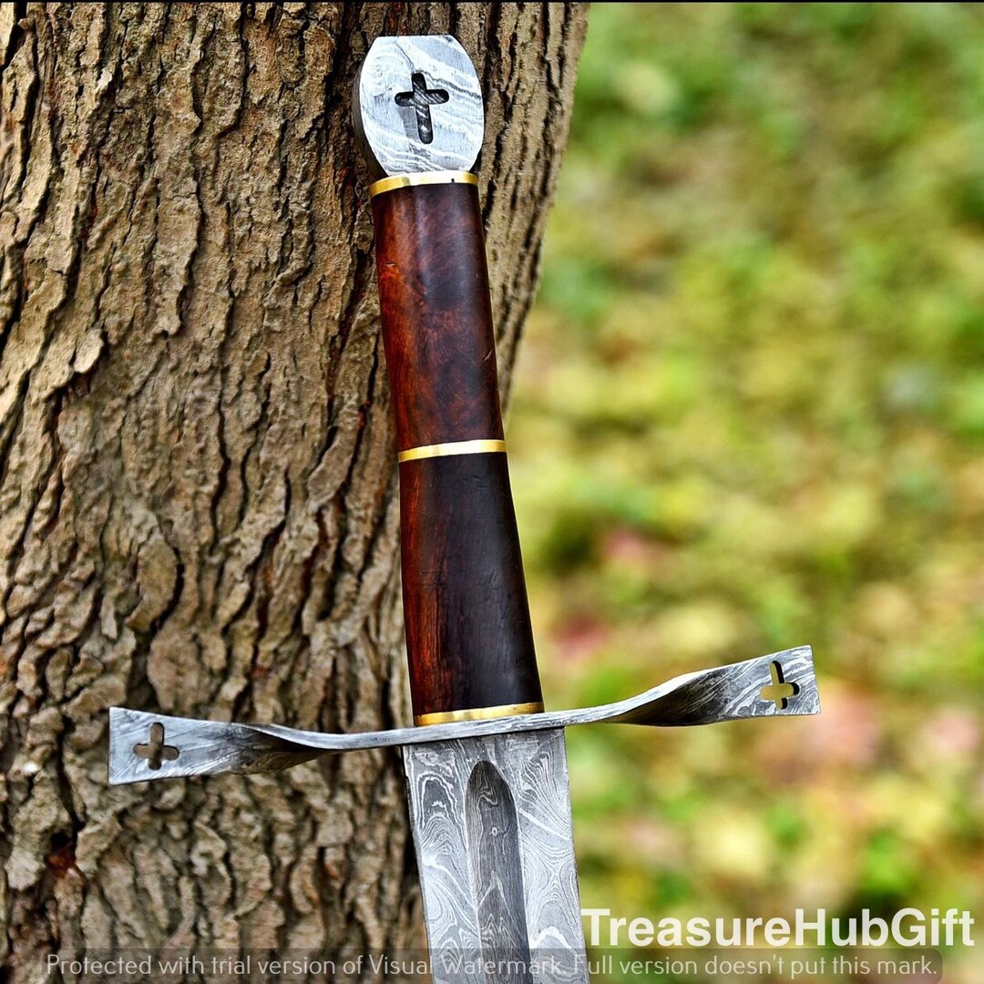 Damascus Steel Sword Viking Sword Gift for Birthday Medieval Sword ...