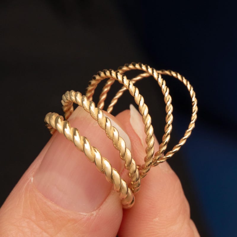Gold Rope Ring 2.5mm - Etsy UK