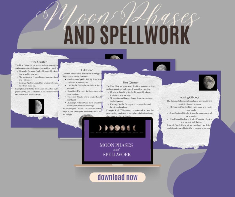 Moon Phases & Spell Work PDF: Magical Guide for Lunar Rituals and ...